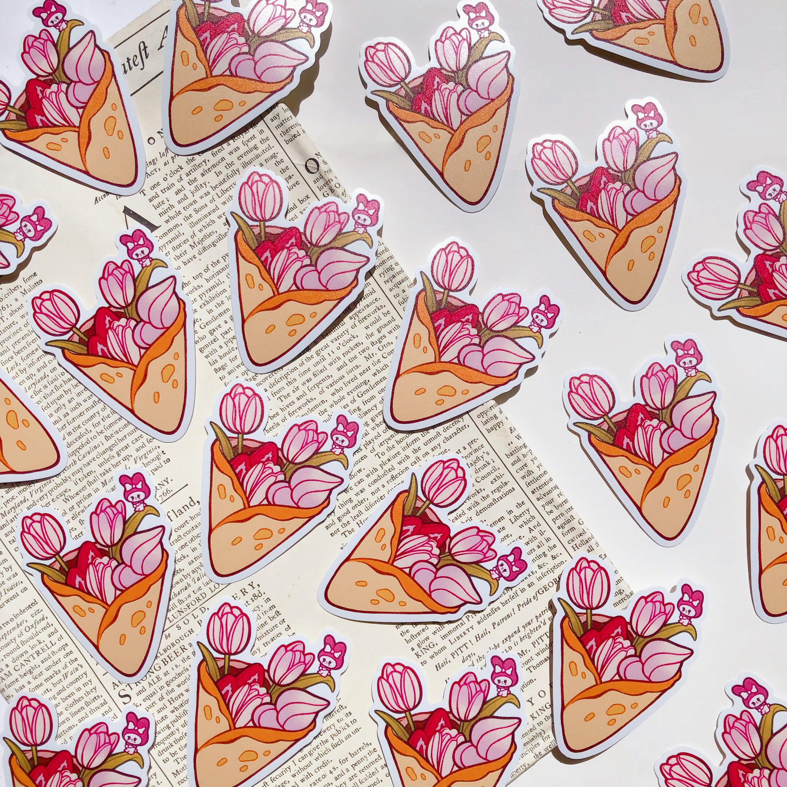 Cute Flower Sticker Tulip Crepe - Etsy