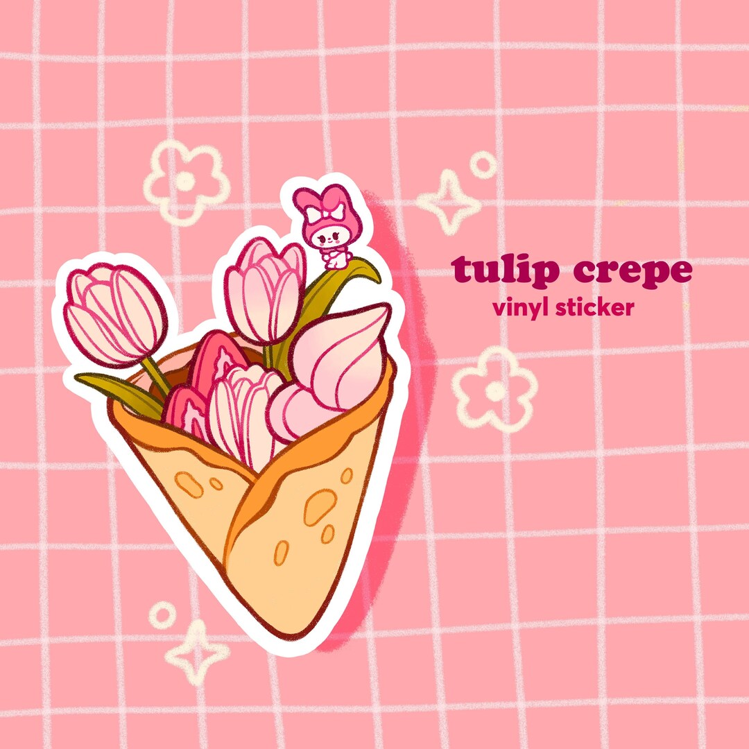 Cute Flower Sticker | Tulip Crepe - Etsy
