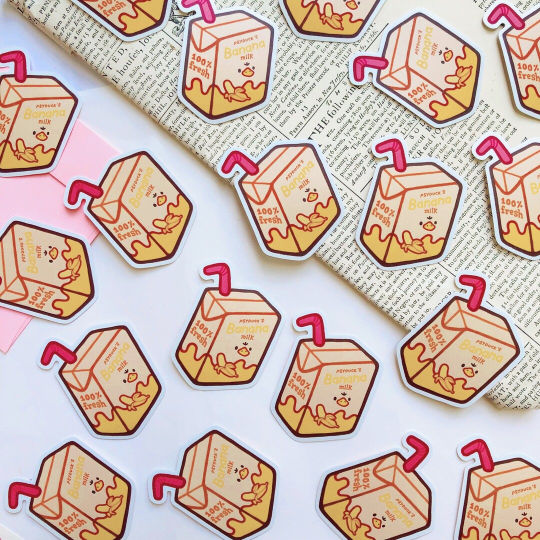 Cute Vinyl Sticker | Banana Milk Box - Etsy