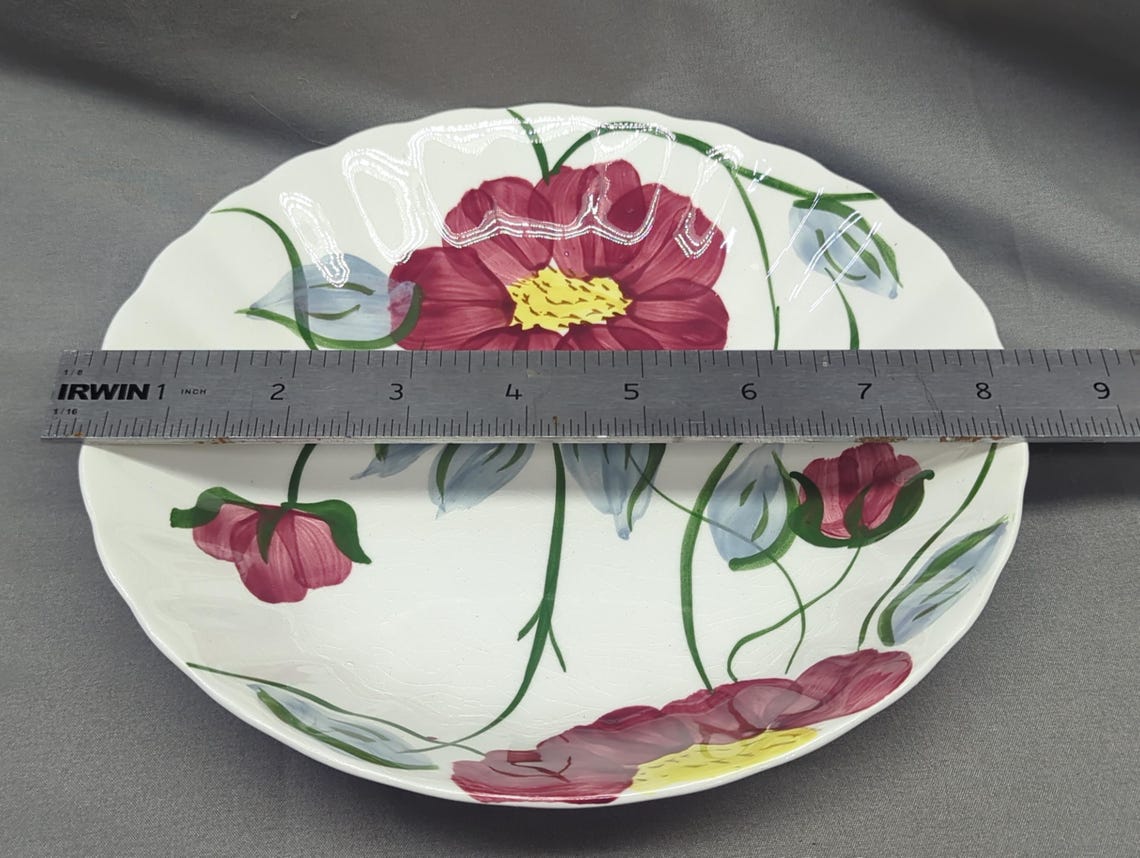 Blue Ridge Southern Pottery Becky Fruit Salad Cereal 8 Inch Ribbed Bowl ...