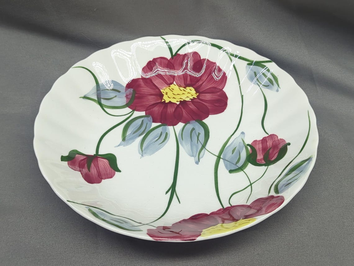 Blue Ridge Southern Pottery Becky Fruit Salad Cereal 8 Inch Ribbed Bowl ...