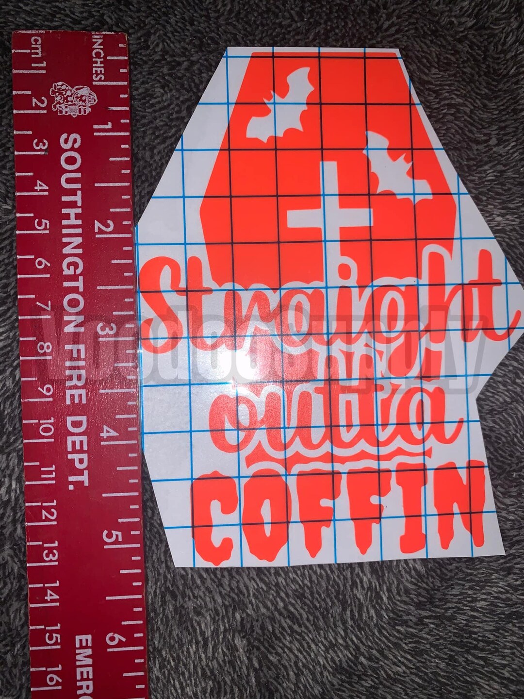 Exact Orange 5 Permanent Weatherproof straight Outta Coffin Sticker ...