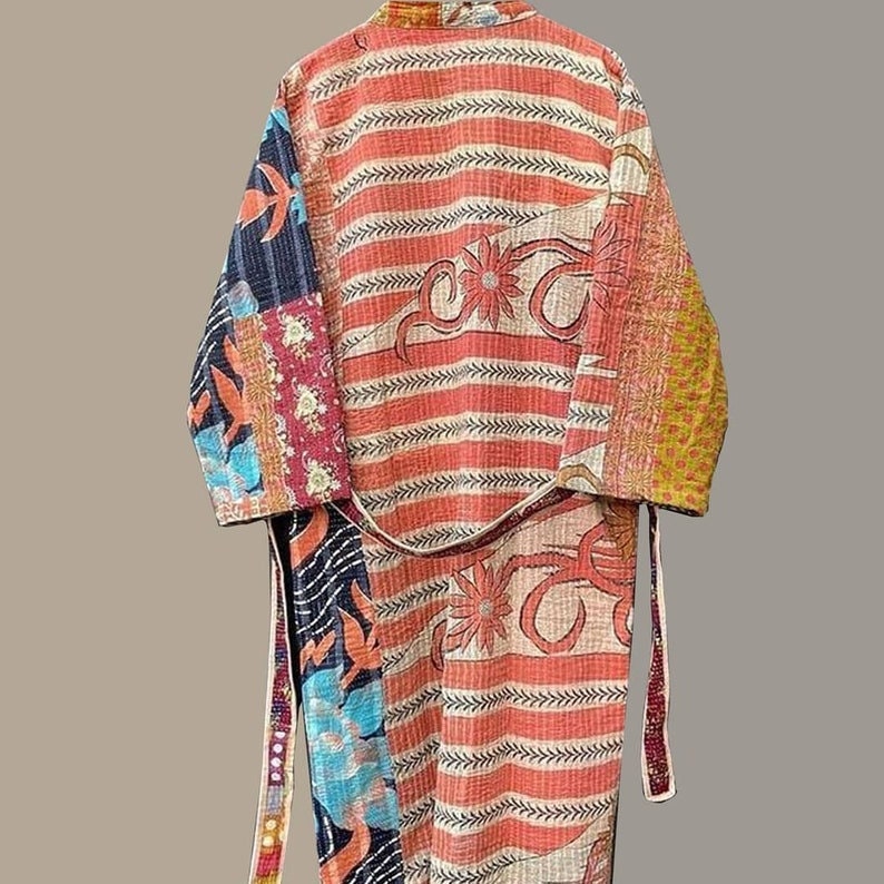 100% Cotton Assorted Design Vintage Luxury Kimono Kantha Robe - Etsy