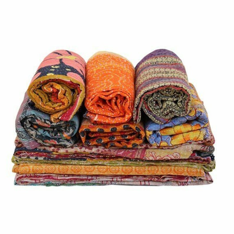 Lot 25 Pieces Handmade Vintage Kantha Quilt Handmade Embroidered Gudari ...