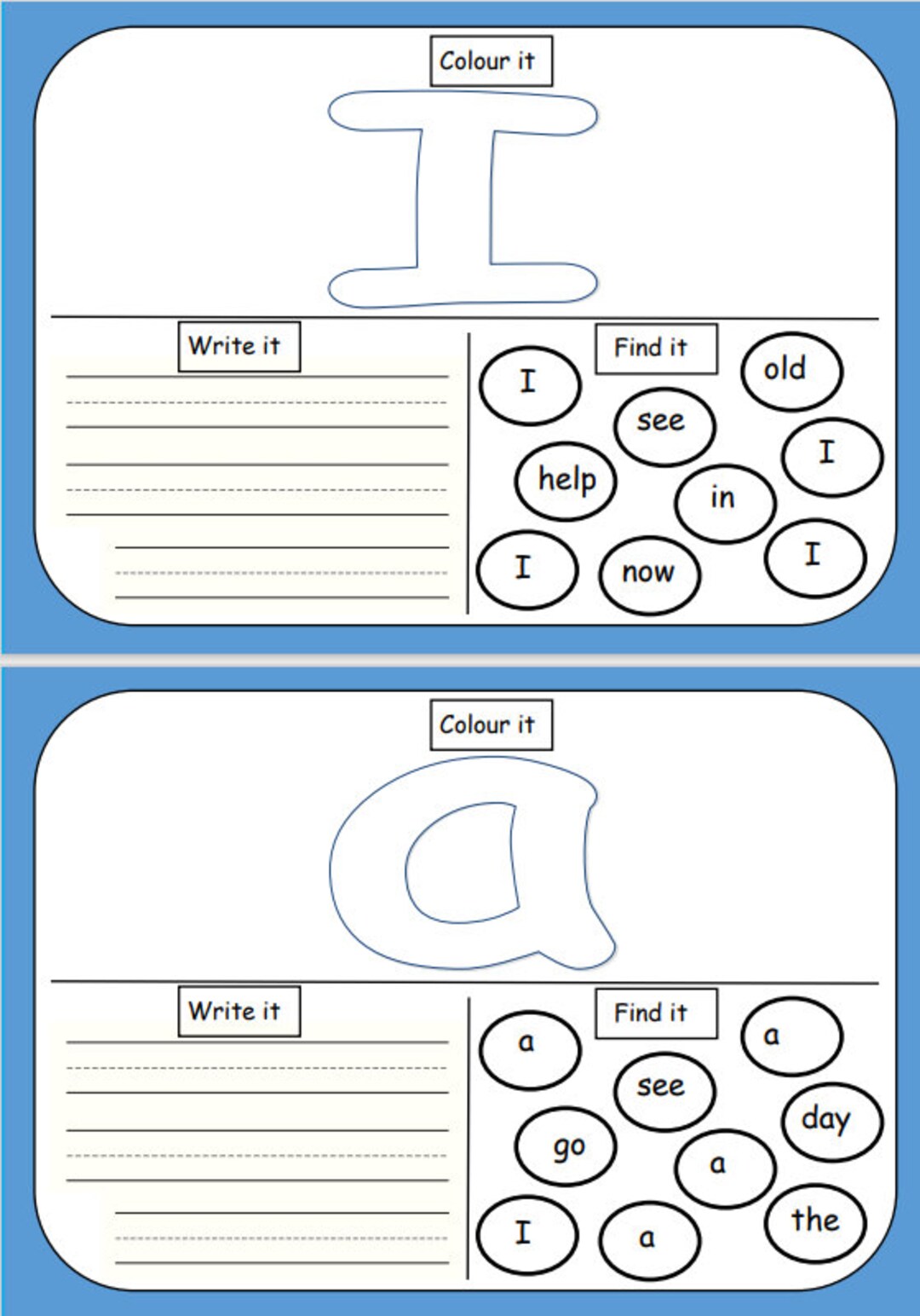 High Frequency Words Worksheets 1-50 - Etsy