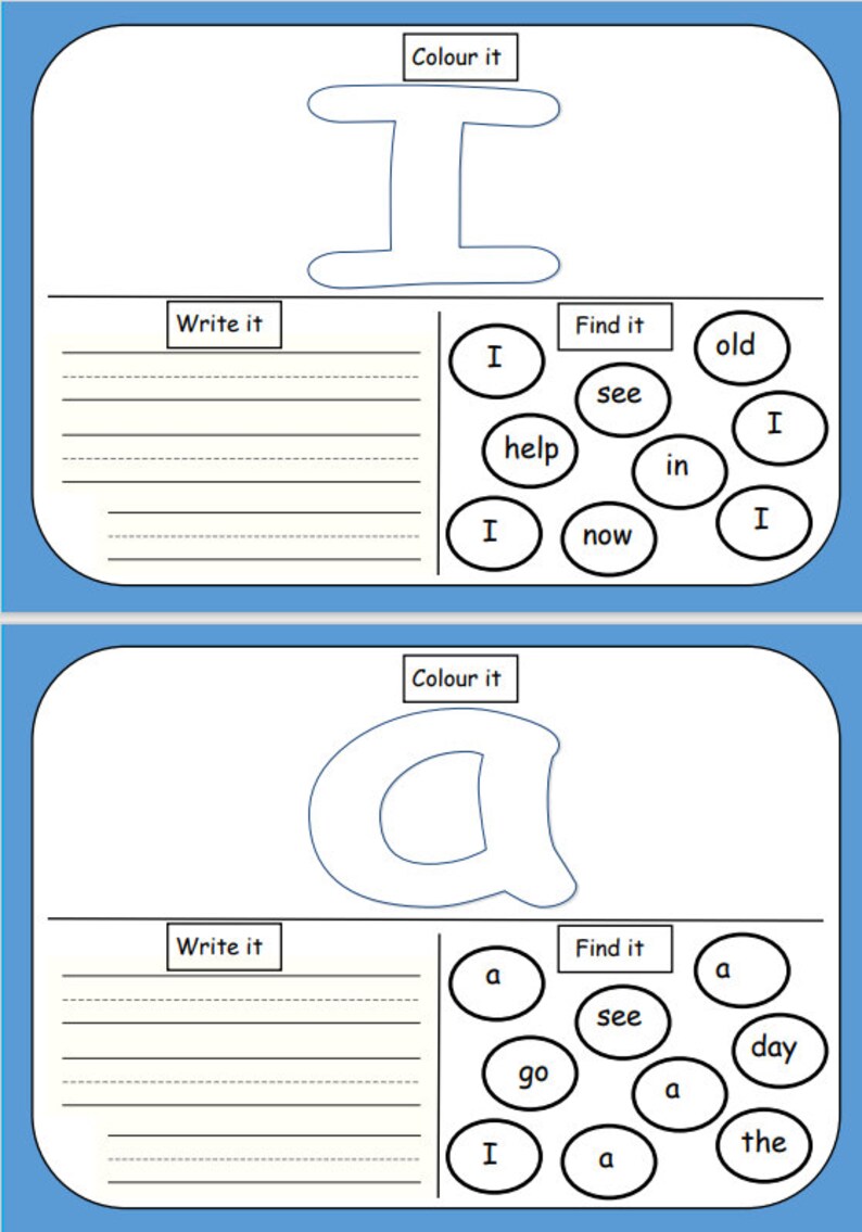 High Frequency Words Worksheets 1-50 - Etsy