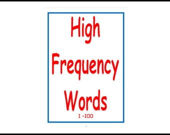 High Frequency Words Worksheets 1-50 - Etsy