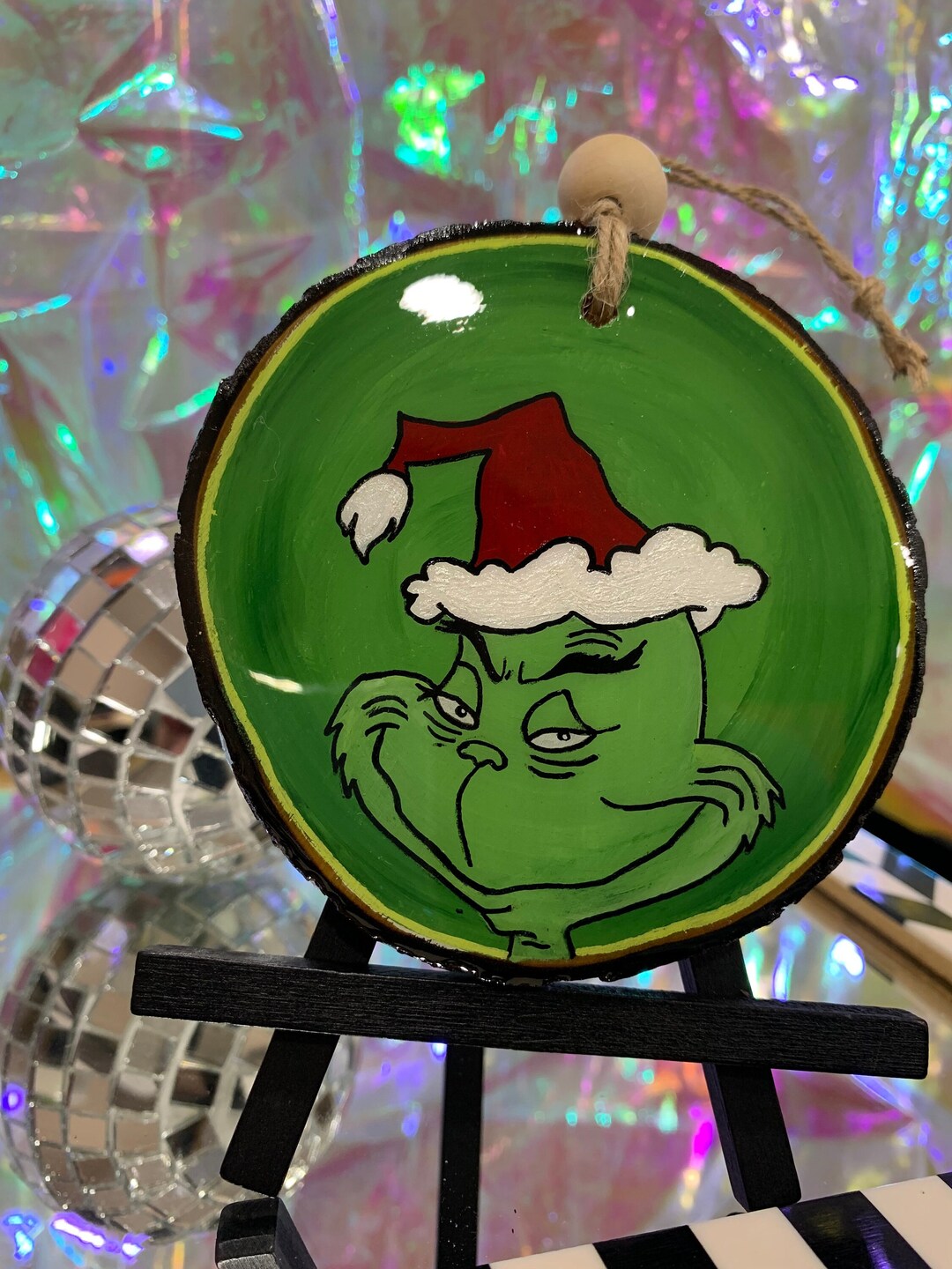 Hand Painted Grinch Ornament the Grinch Ornament the Grinch Wood ...