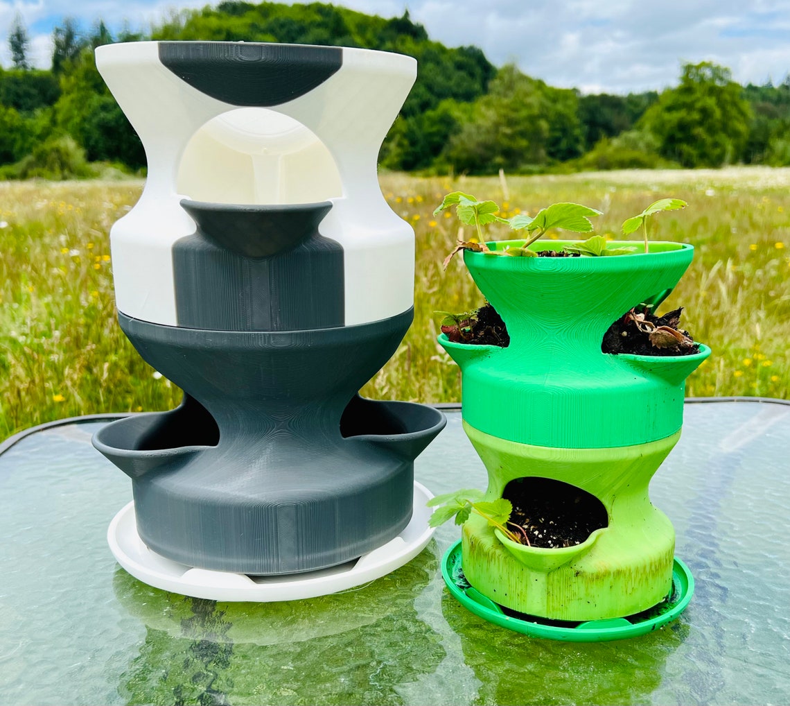 Stacking Self Watering Planter Tower Herbs Strawberries - Etsy