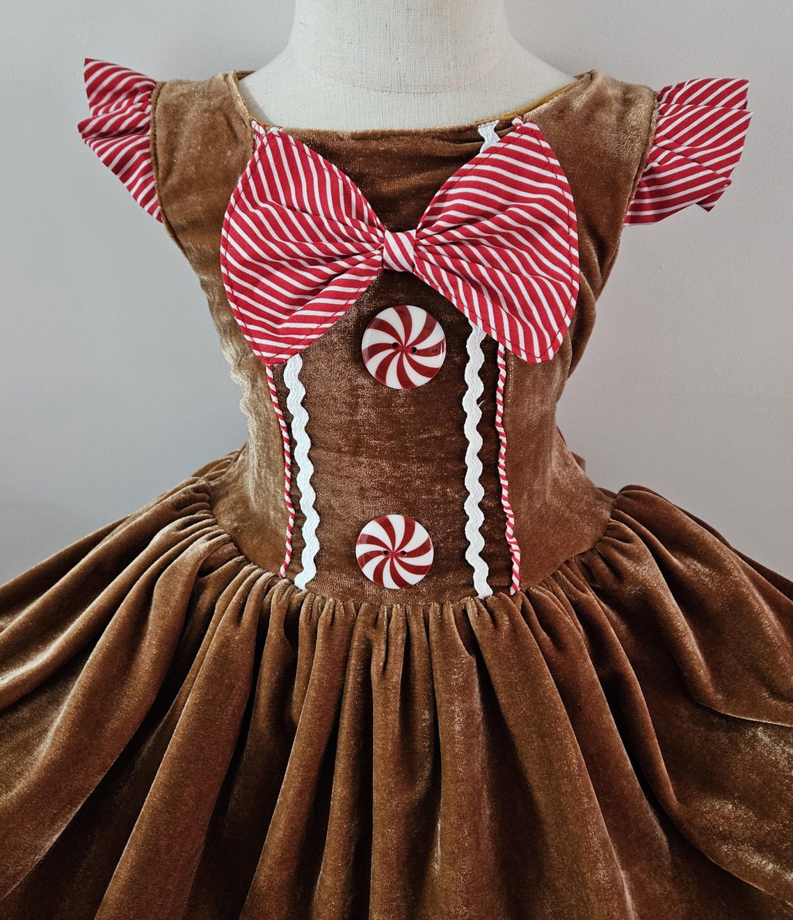 Girls Gingerbread Man Christmas Dress Holiday School Party Custom Made ...