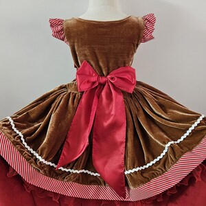 Girls Gingerbread Man Christmas Dress Holiday School Party Custom Made ...