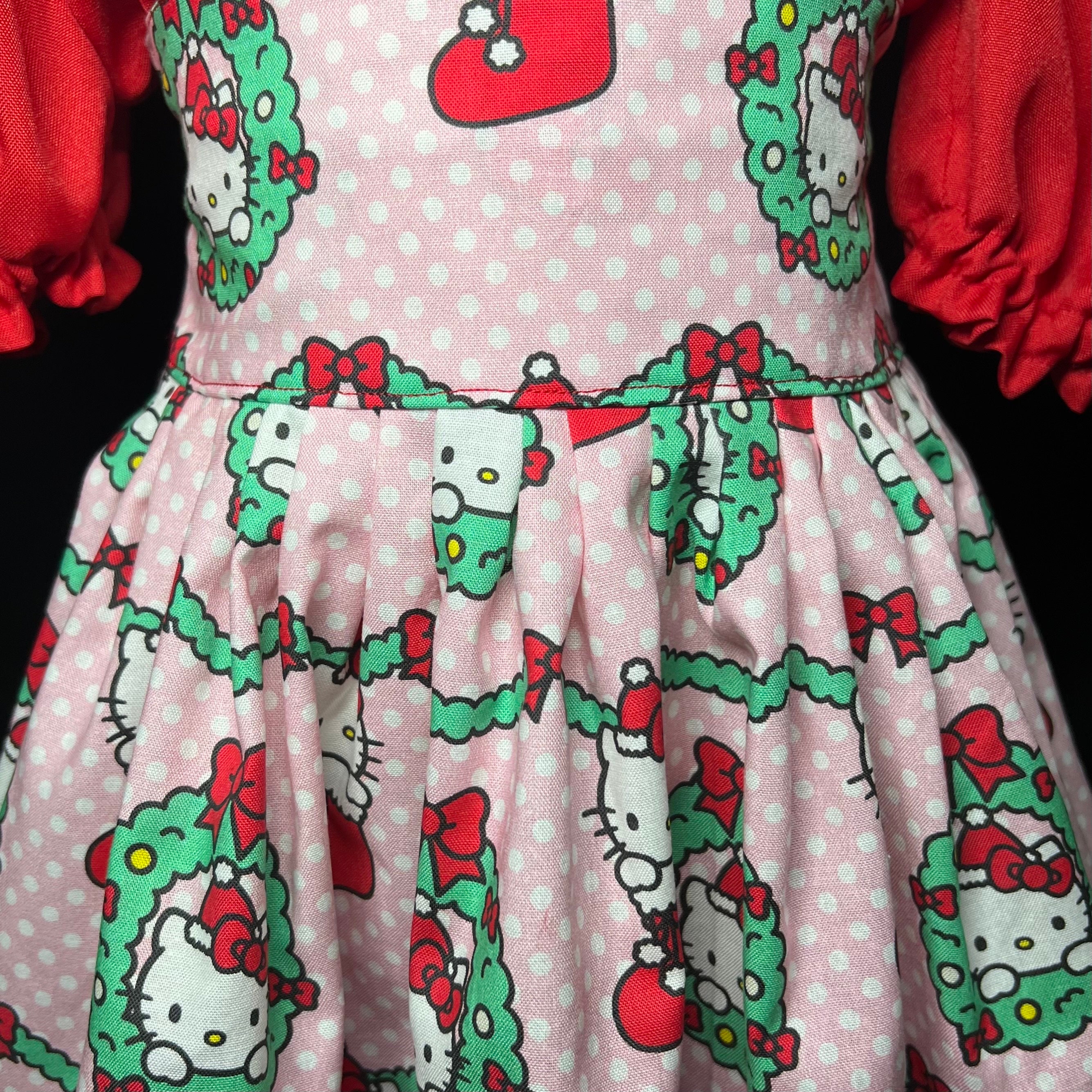 Girls Pink Hello Kitty Christmas Suspender Skirt Custom Made Sizes 12 ...