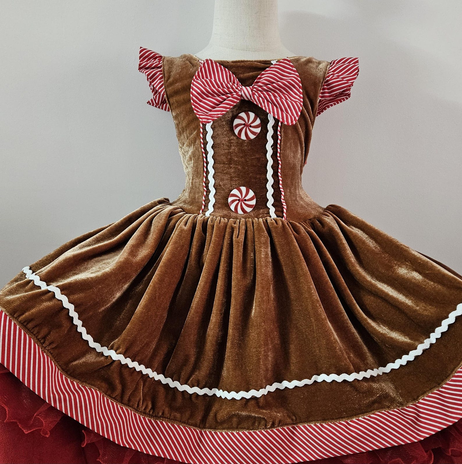 Girls Gingerbread Man Christmas Dress Holiday School Party Custom Made ...