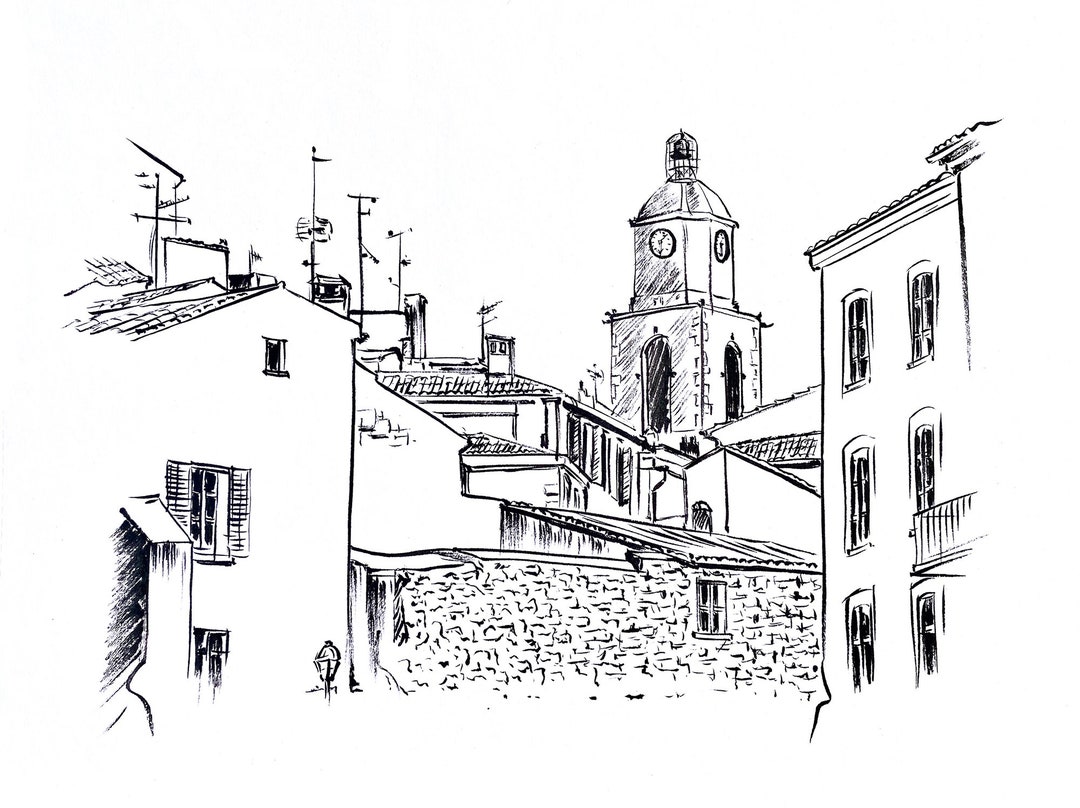 French Art Saint Tropez South of France Gites Download Art Print Stone ...