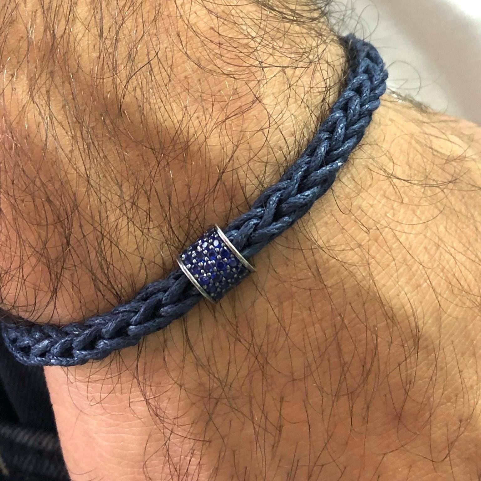 Braided Leather Men's Bracelet, Minimalist 925 Silver Design, Unique ...