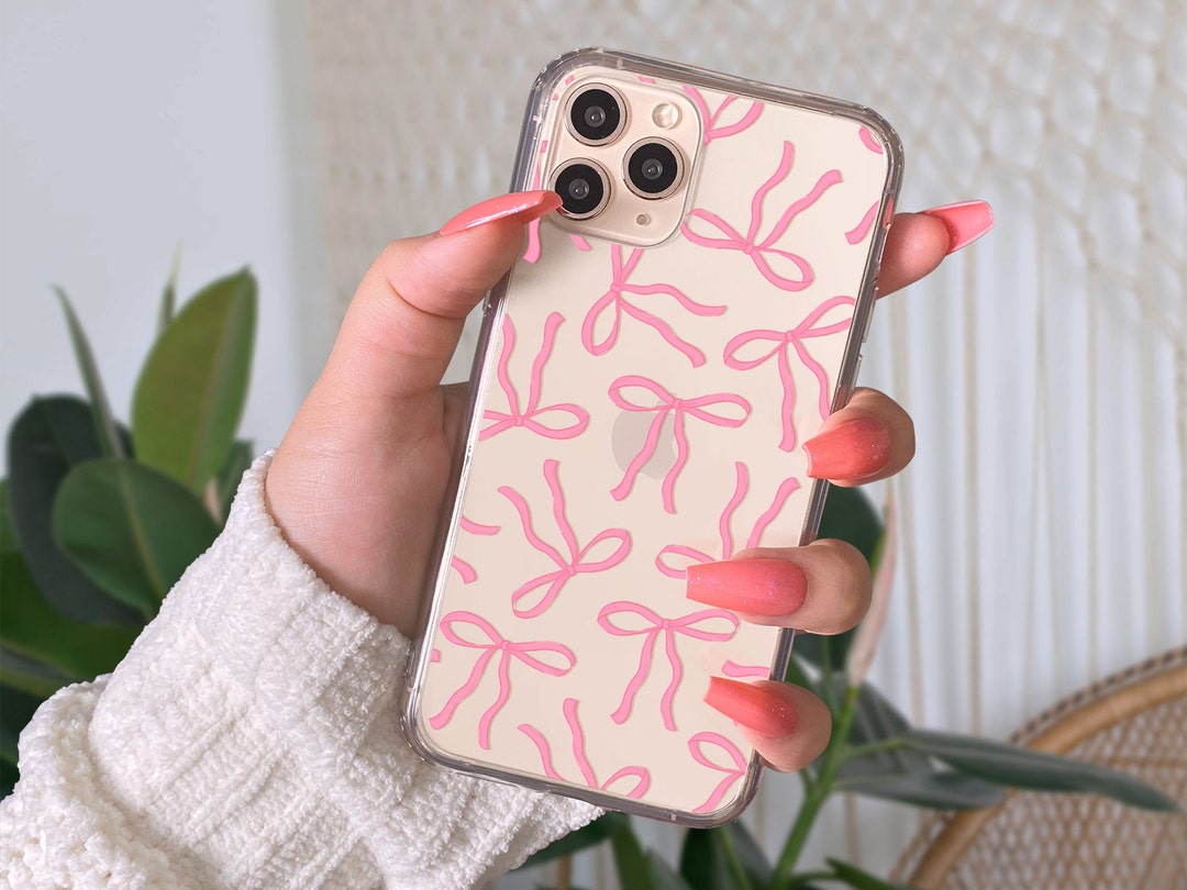 Pink Coquette Ribbons Bows Phone Case for iPhone 16 15 14 13 Pro Max 12 ...