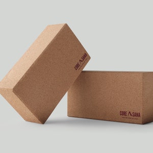 Yoga Blocks Set of 2, Yoga Brick, Exercise Block, Pair of Cork Yoga ...