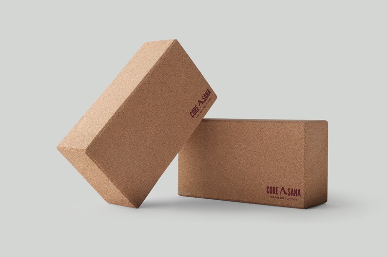 Yoga Blocks Set of 2, Yoga Brick, Exercise Block, Pair of Cork Yoga ...