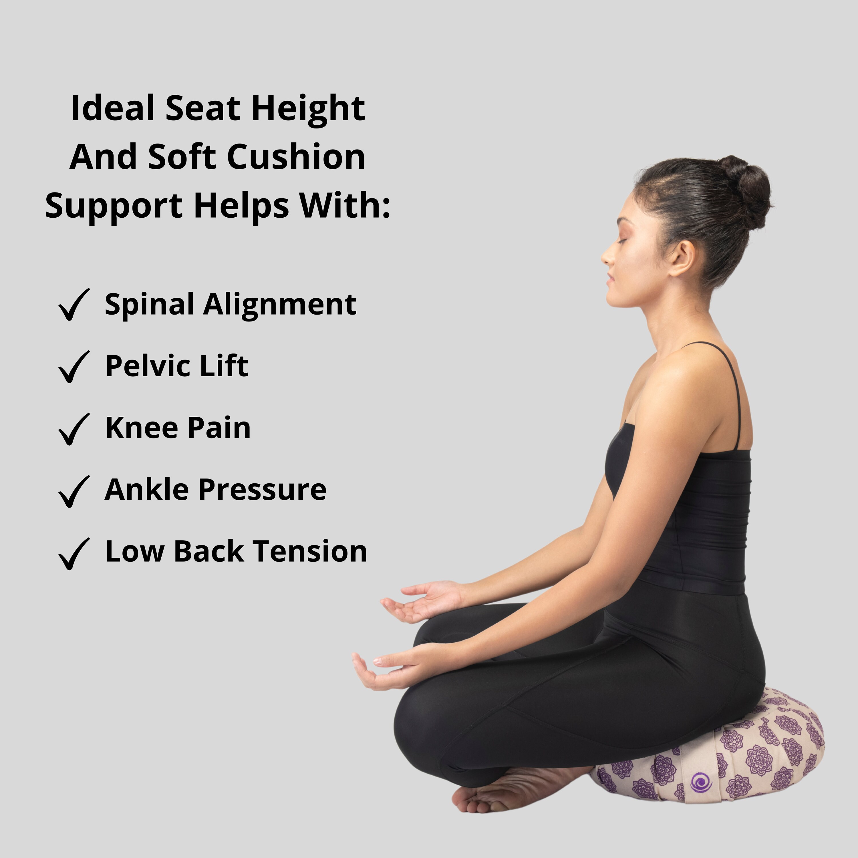 Natural Buckwheat Hulls/husk Yoga ZAFU Meditation Cushion Relaxation ...