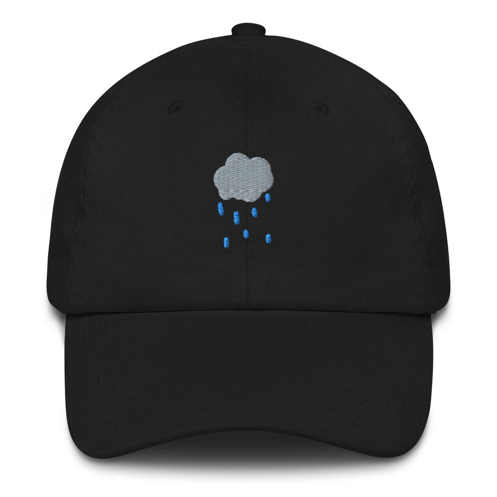 Rain Drops Baseball Cap, Rainy & Cloudy Cap, Embroidered Dad Cap ...
