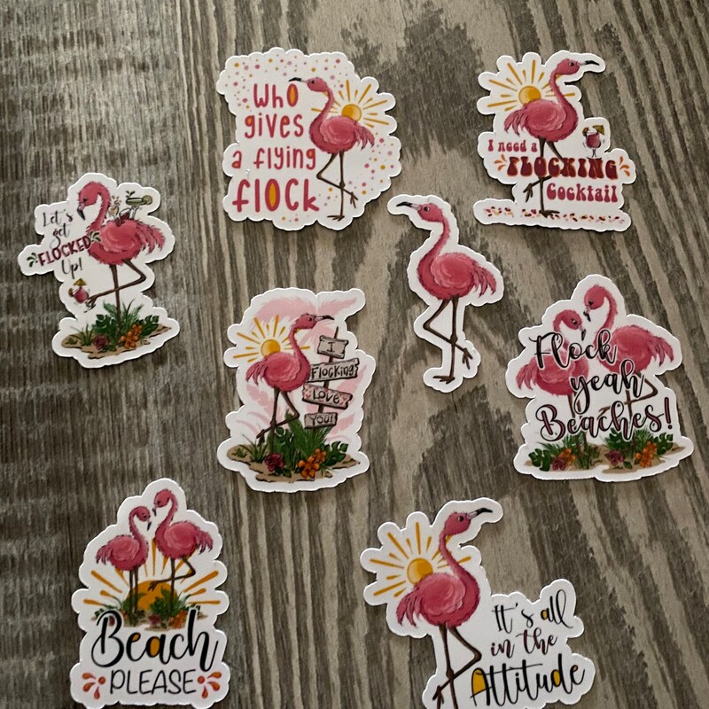 Flamingo Stickers - Etsy
