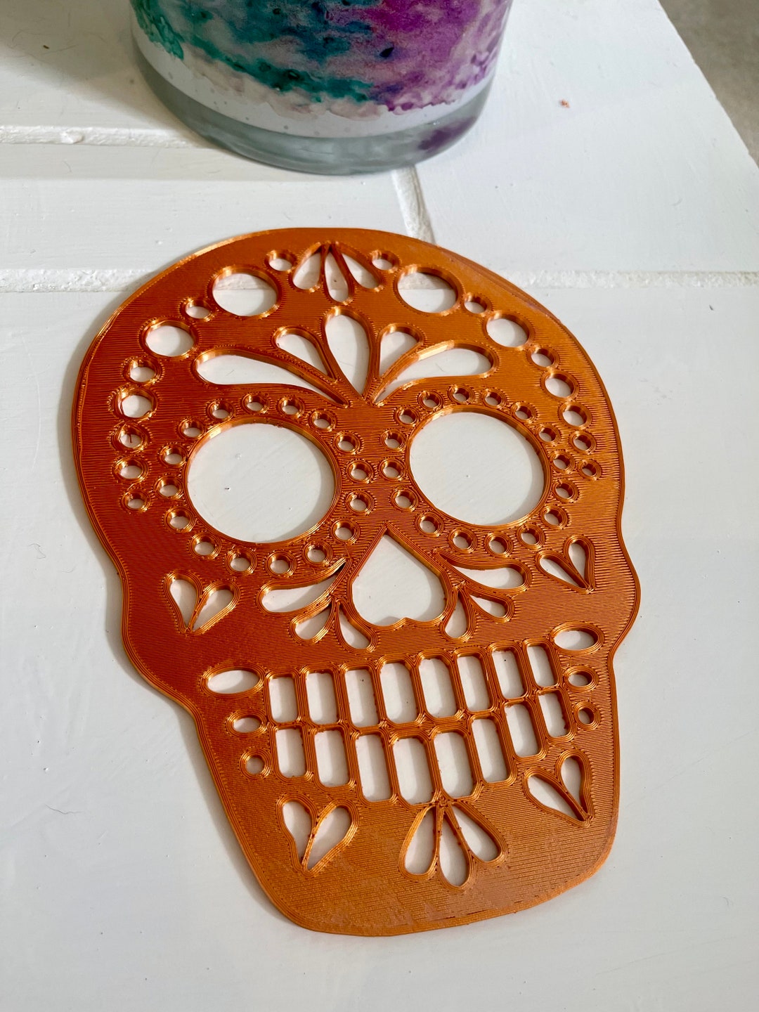 3D Printed Sugar Skull - Etsy