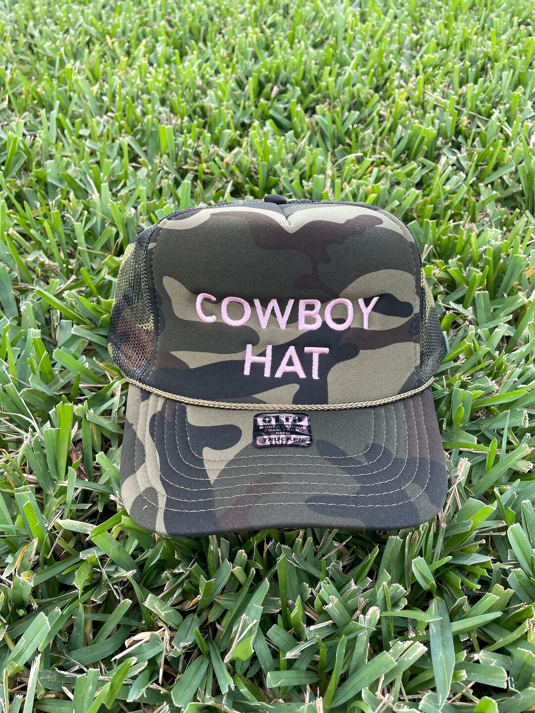 COWBOY HAT CAMO Trucker Hat | Camo/pink | Unisex Trucker Hat | Cowboy ...