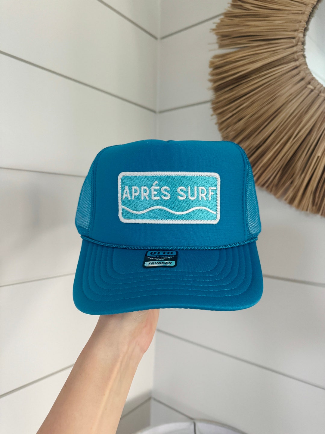 APRES SURF Trucker Hat | TURQUOISE | Unisex Fit Trucker Hat | Patch Hat ...