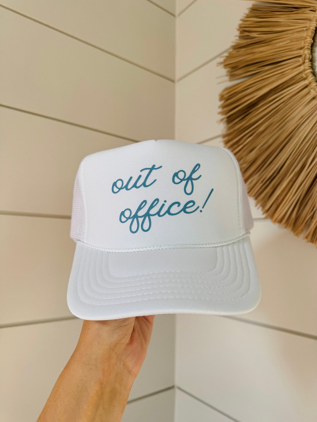 OUT OF OFFICE Cursive Trucker Hat | Cursive Design | Foam Trucker Hat ...
