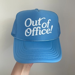 Out of Office Trucker Hat | BLUE | Unisex Trucker Hat | Trendy Womens ...