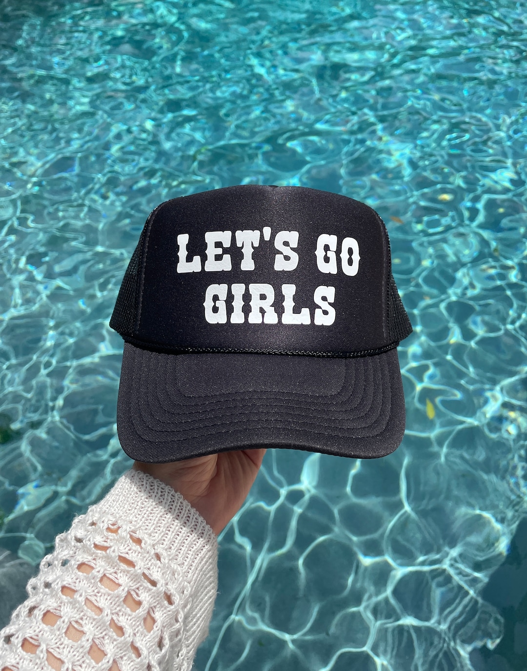 LET'S GO GIRLS Trucker Hat | Black and White | Lets Go Girls Hat ...
