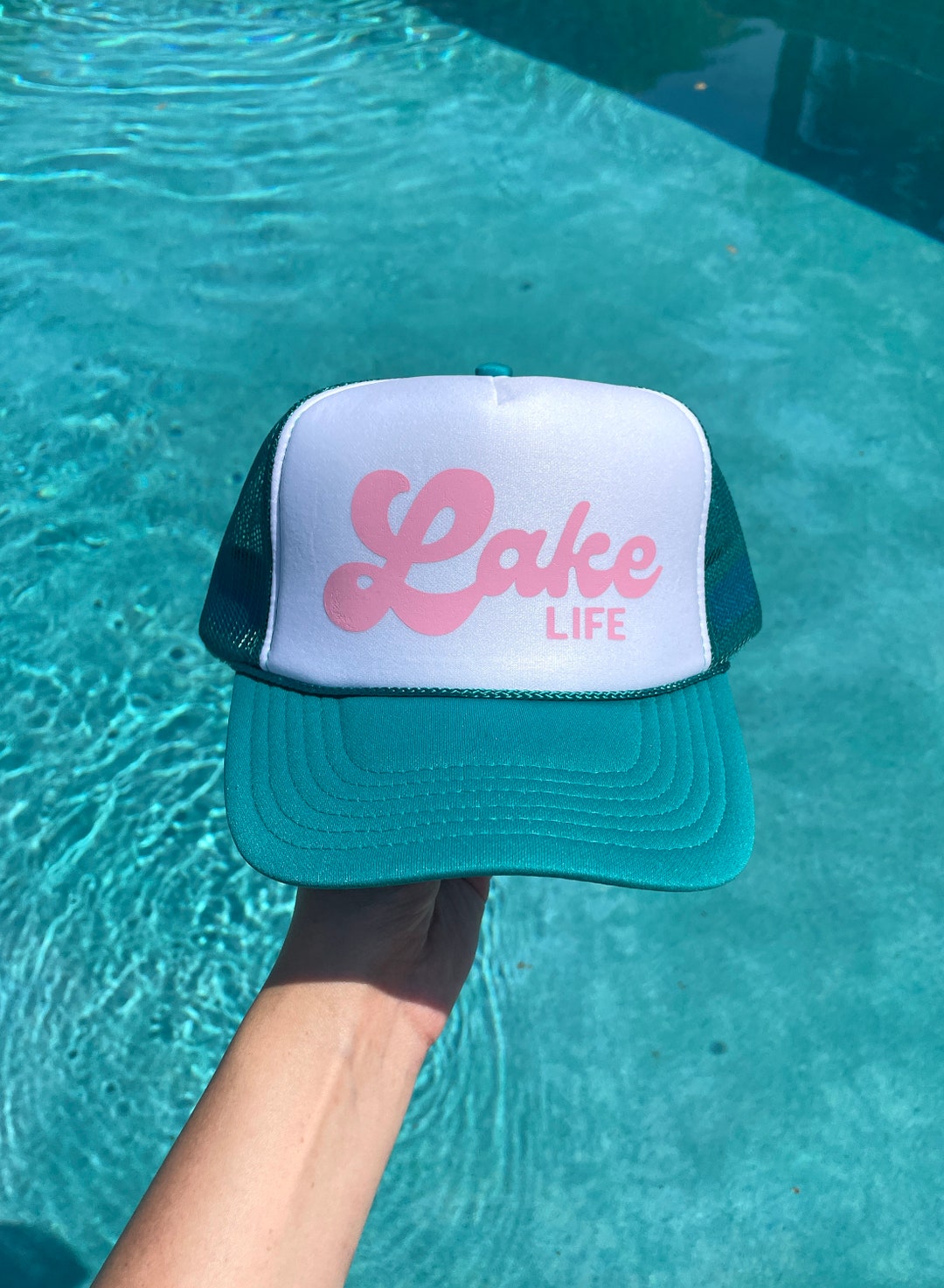 Lake Life Trucker Hat | Teal/white/pink | Lake Life | Lake Daze | Lake ...