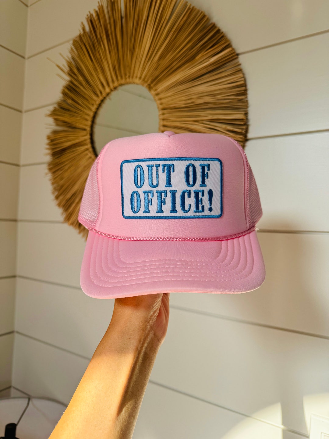 OUT of OFFICE Patch Trucker Hat | Foam Trucker Hat | PINK Hat | Unisex ...