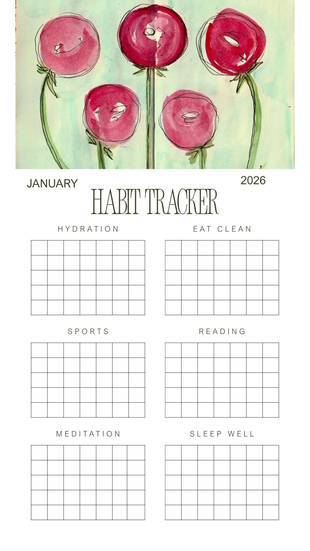 January Habit Tracker (printable) - Etsy
