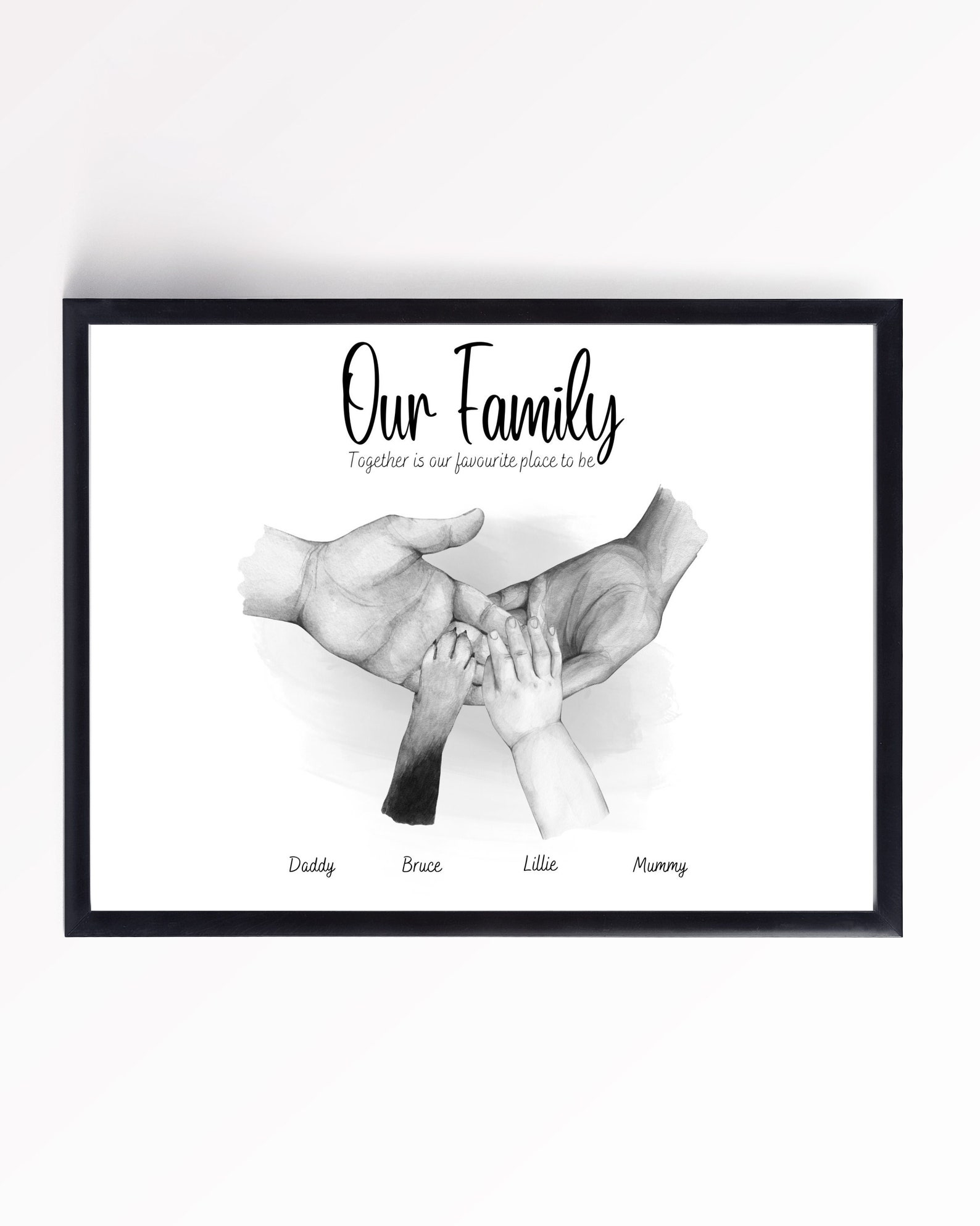 Personalised Family Hands Print Hands and Paw Baby Hand | Etsy UK