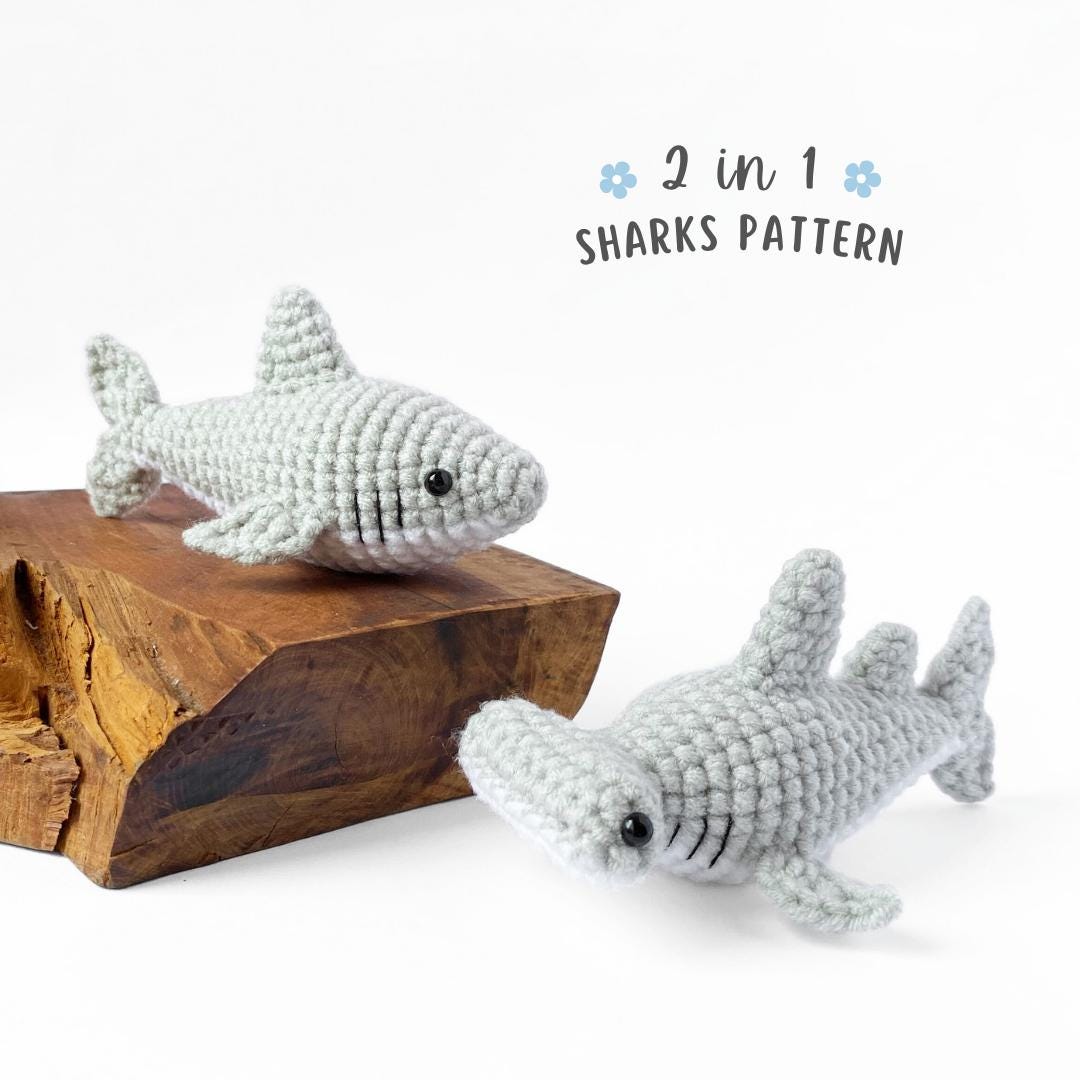 Sharks 2-in-1 Pattern Set (PDF) Shark Family Amigurumi Pattern Bundle ...