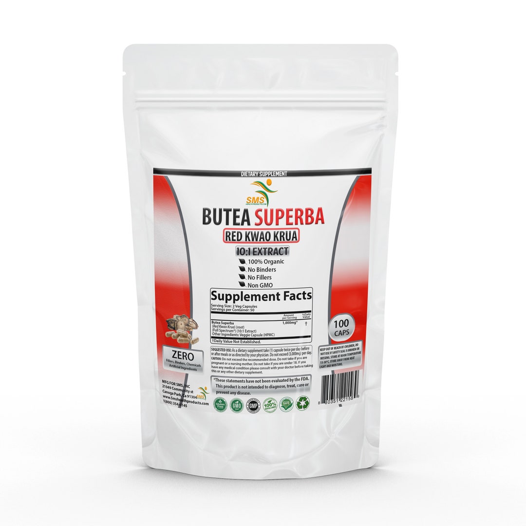 Butea Superba Red Kwao Krua 1000mg DAILY Vegetable Capsules Promotes ...