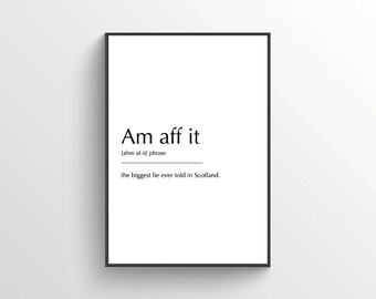 Eejit Definition Print Wall Art, Home Decor, Slang Print, Minimalist ...