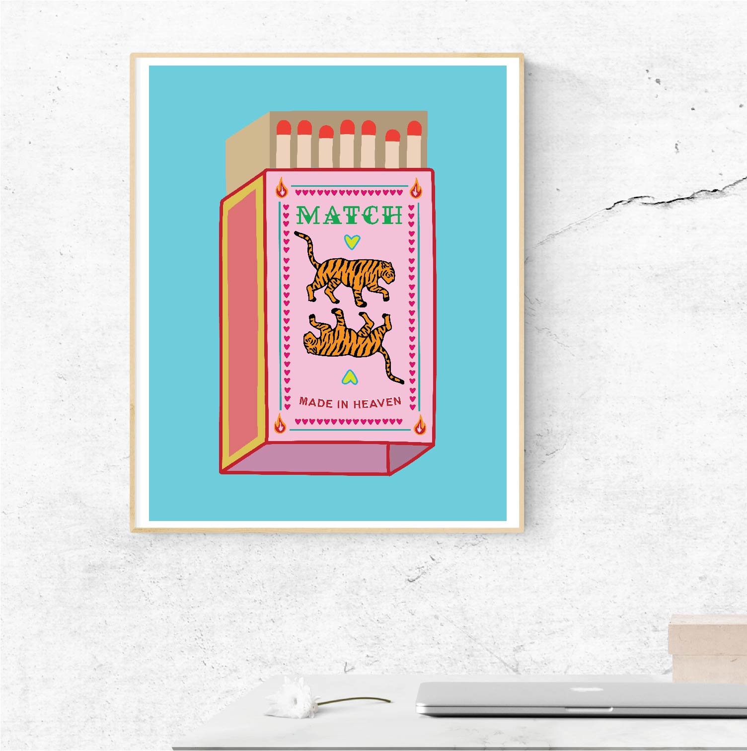Matchbox Tiger Print Preppy & Bright Digital Download - Etsy