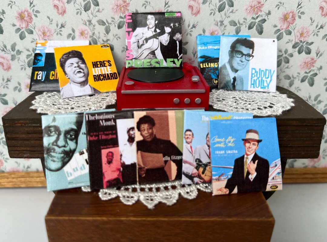 1950s Records and Cherry Red Record Player - Featuring 12 Albums With ...