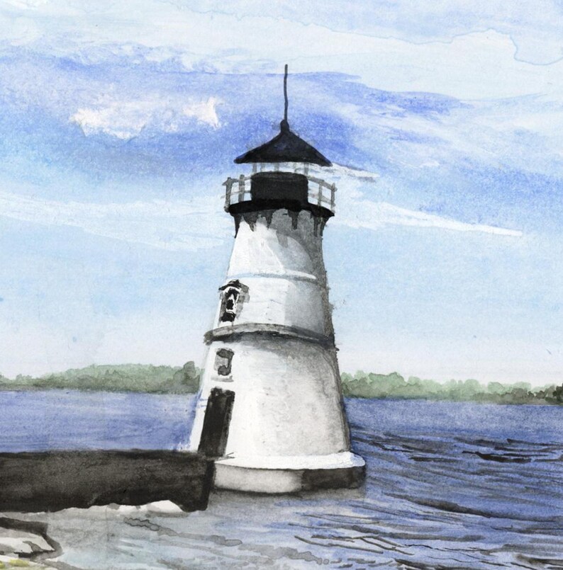 Rock Island Alexandria Bay Watercolor Painting - Digital Print - Etsy