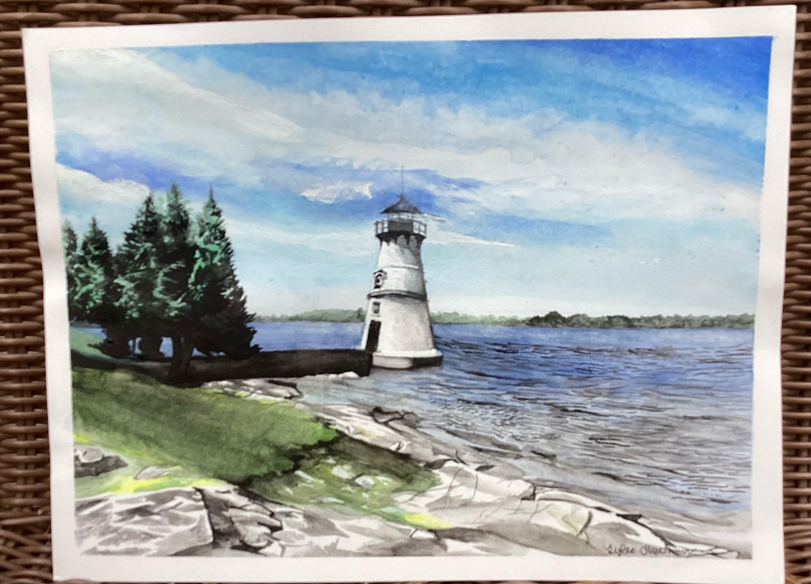 Rock Island Alexandria Bay Watercolor Painting - Digital Print - Etsy
