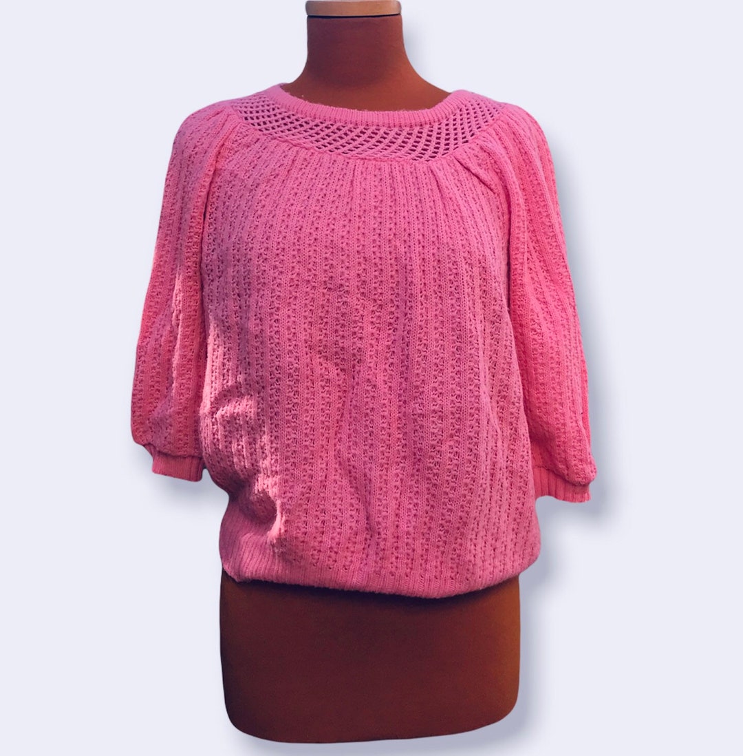 Misses Pink Sweater, Vintage Sweater by Mademoiselle Knitwear - Etsy