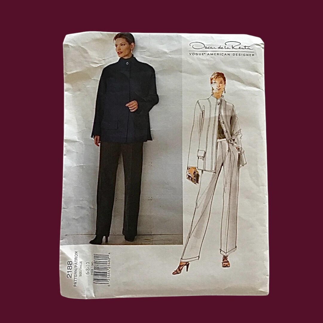 Vogue 2188 Sewing Pattern, Oscar De La Renta UNCUT FF Loose-fit Double ...