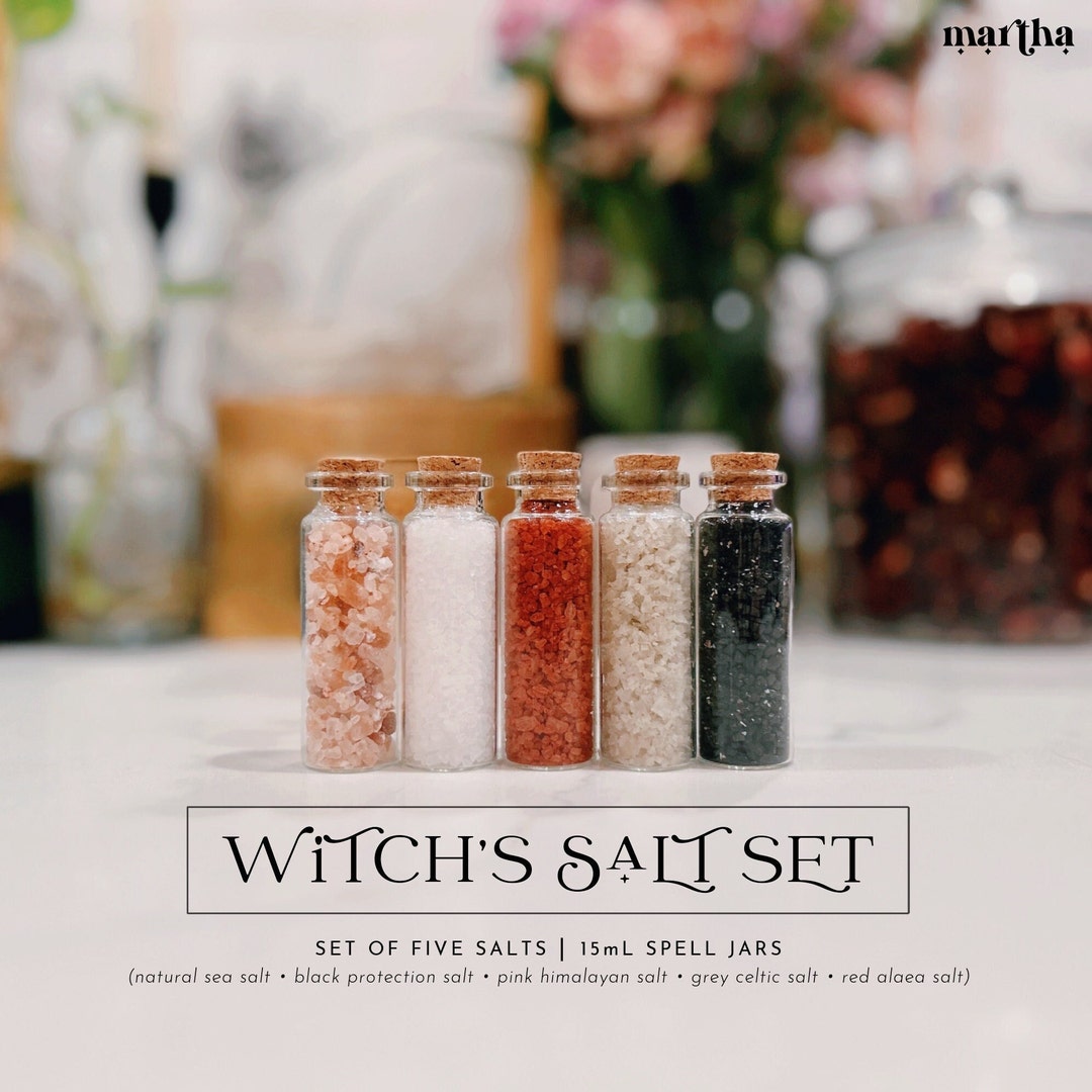 Witch's Salt Set 15ml Spell Jars Set of 5 Salts Ritual Salts Apothecary ...