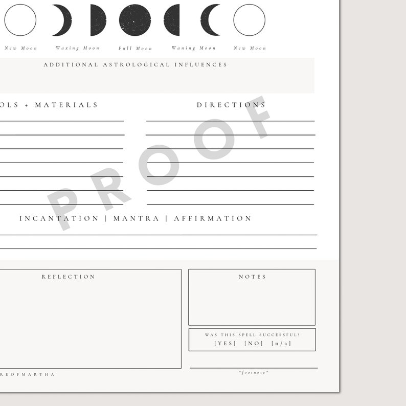 Spell Template 01 Printable PDF Printable Grimoire Pages - Etsy