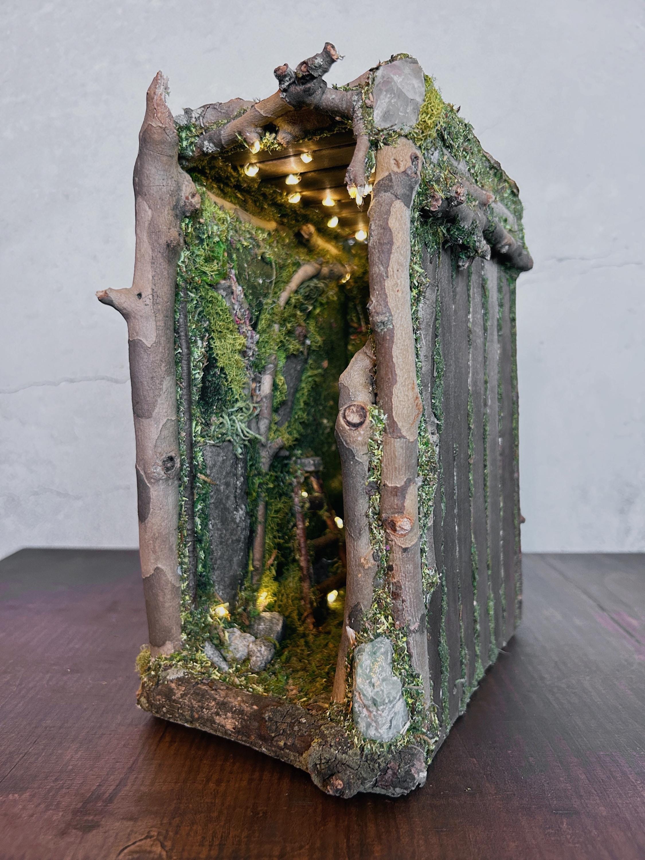 Handcrafted Fairy Book Nook: Light up Miniature Fairy House (whimsical ...