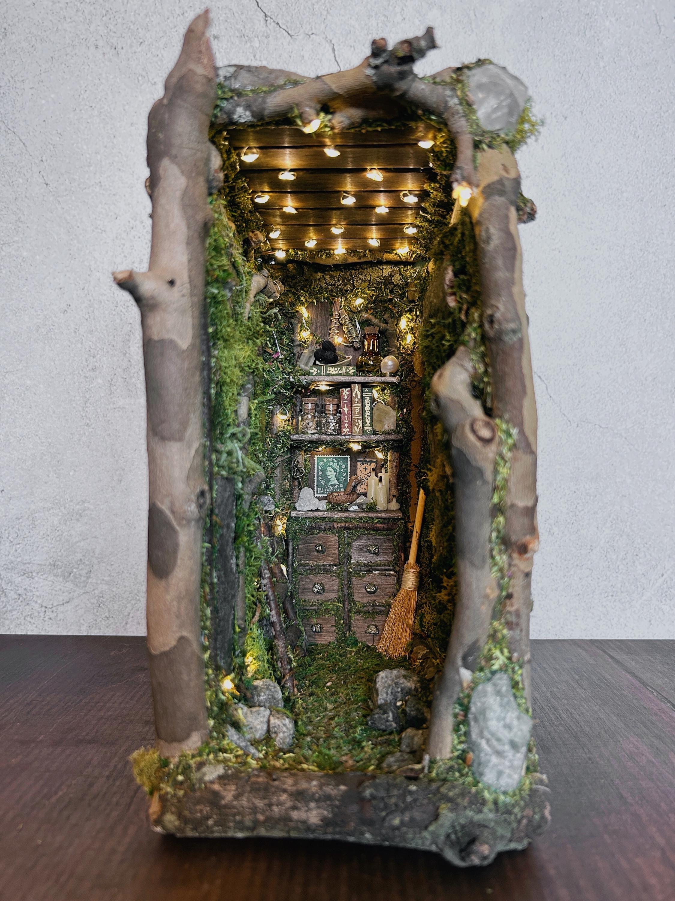 Handcrafted Fairy Book Nook: Light up Miniature Fairy House (whimsical ...