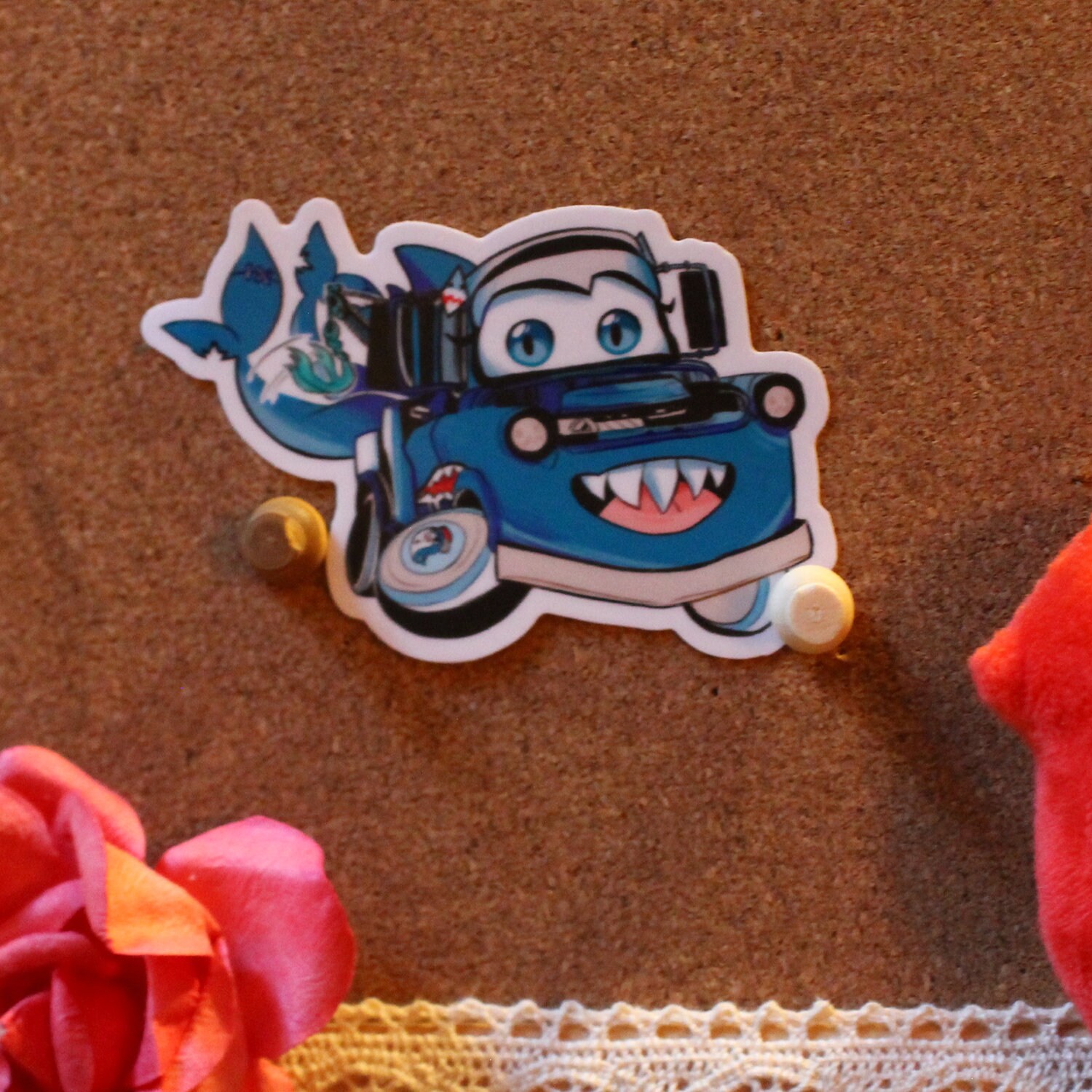 Gawr Gura Cars Mater Funny Sticker - Etsy