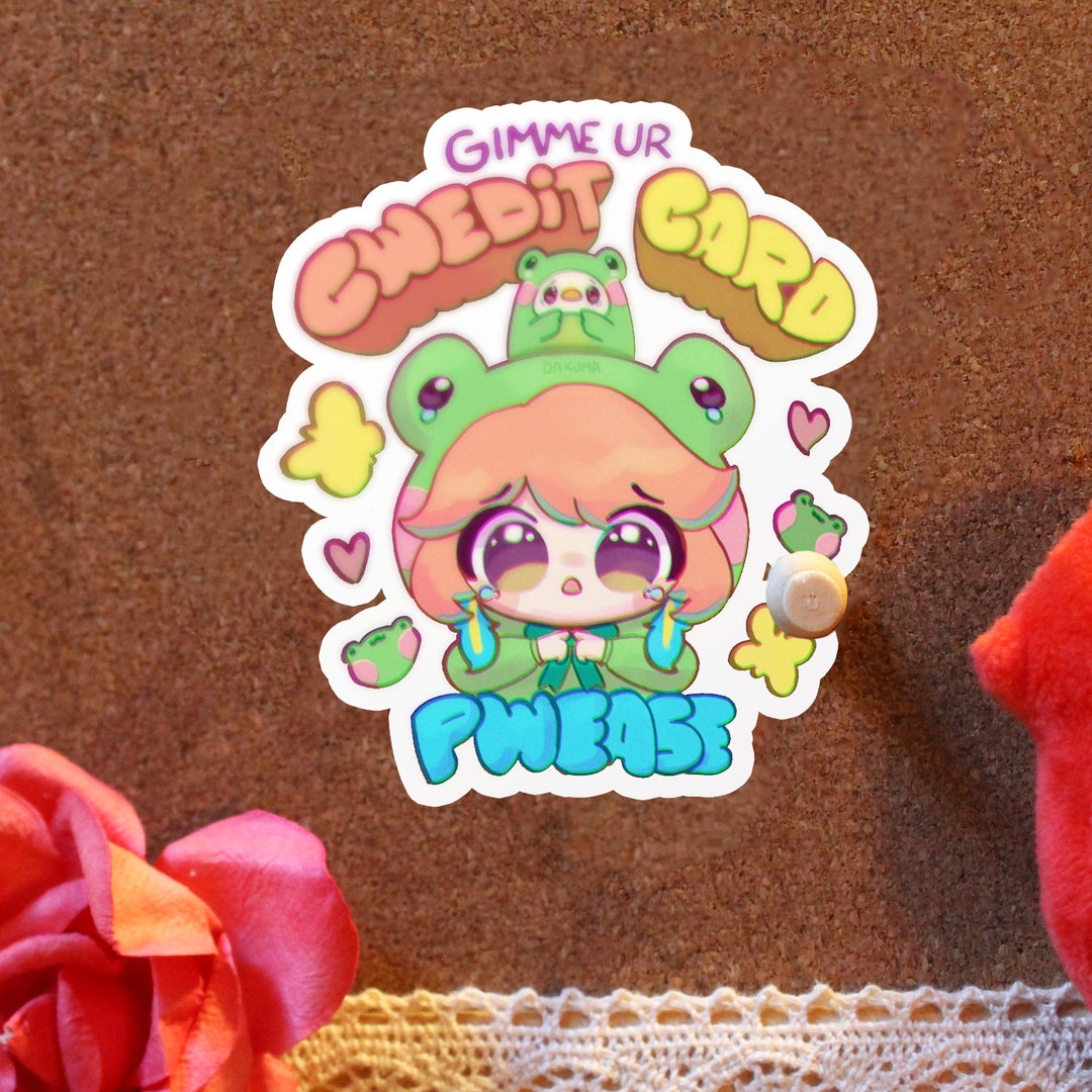 Kiara Hololive Froggy Cwedit Card Uwu Sticker - Etsy